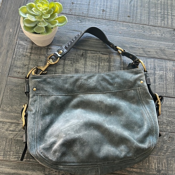 Coach | Bags | Coach Suede 2661 Slate Blue | Poshmark